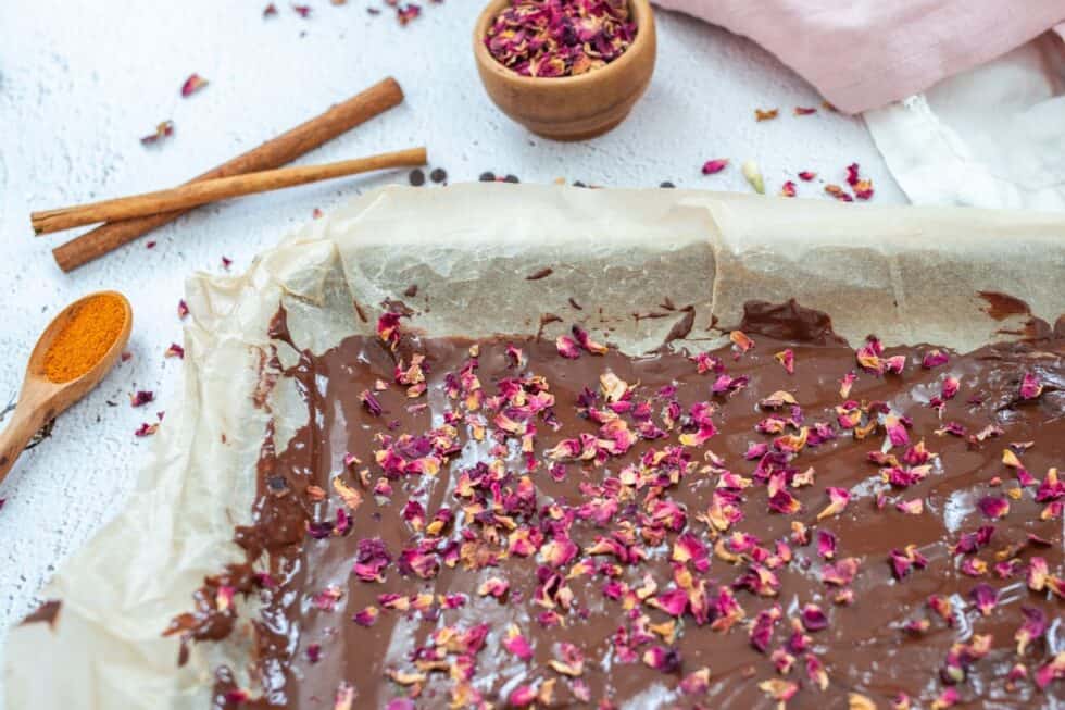 Chocolate Bark with Rose Petals - Kami McBride